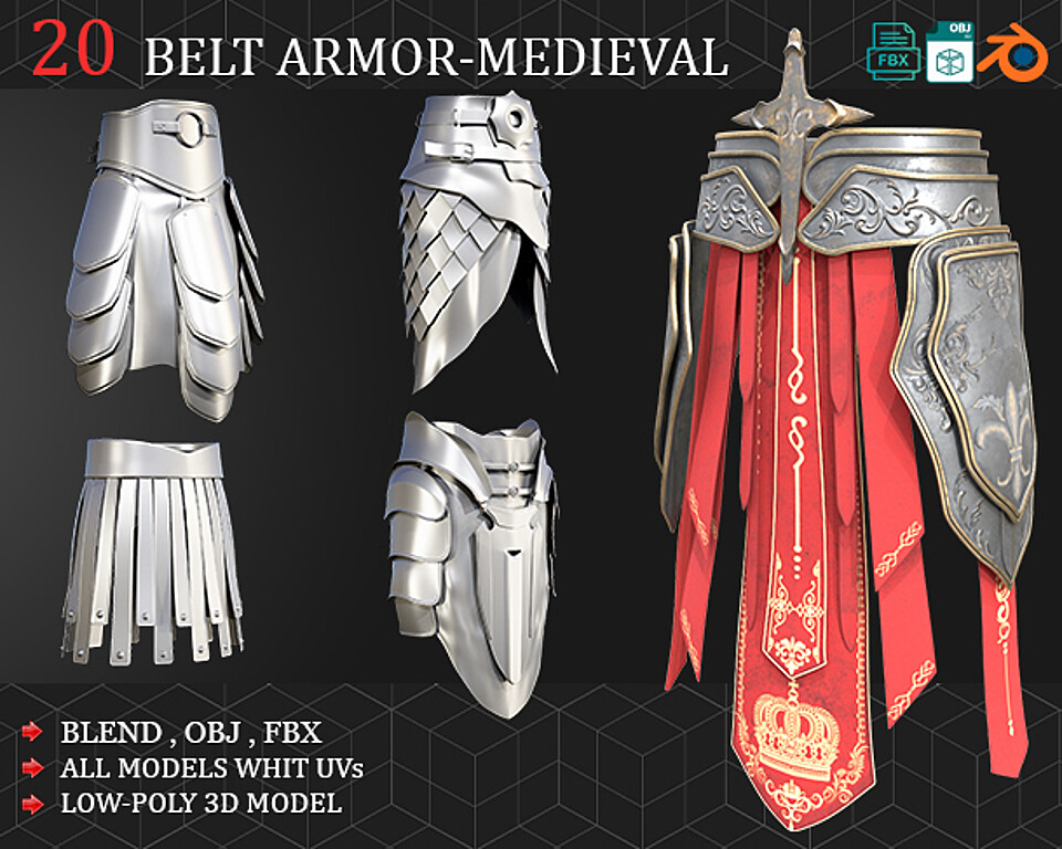 20 Belt Armor-Medieval Base Mesh
