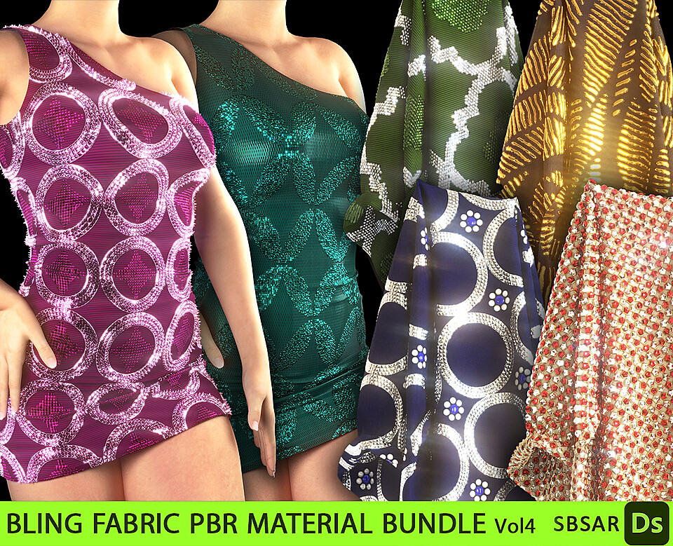 Bling fabric PBR material bundle vol.4
