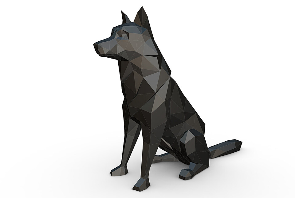 chien dog low poly