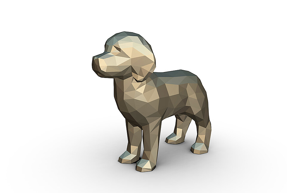 golden labrador dog low poly