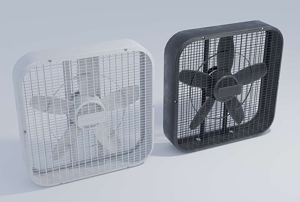 Box Fan with 4K and 2K Textures