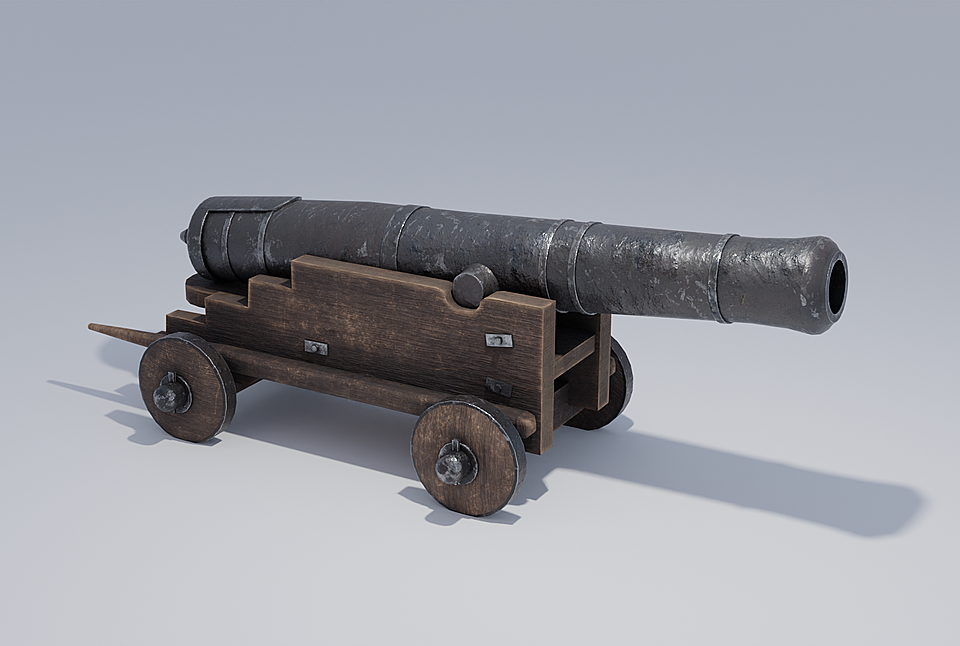 Old Cannon with 4K and 2K Textures