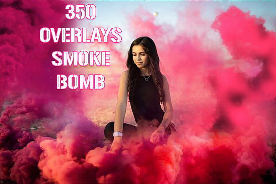 350 Colorful Smoke Bomb Overlays PNG