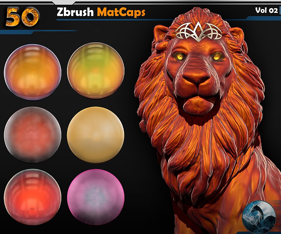 50 Zbrush MatCaps Vol 02
