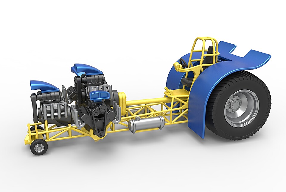 Pulling tractor 4 engines V8 Version 6 Scale 1:25