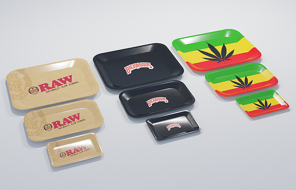 Rolling Trays 4K and 2K Low-poly