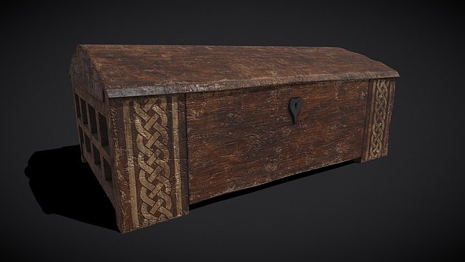 Rustic Medieval Wooden Curved Chest