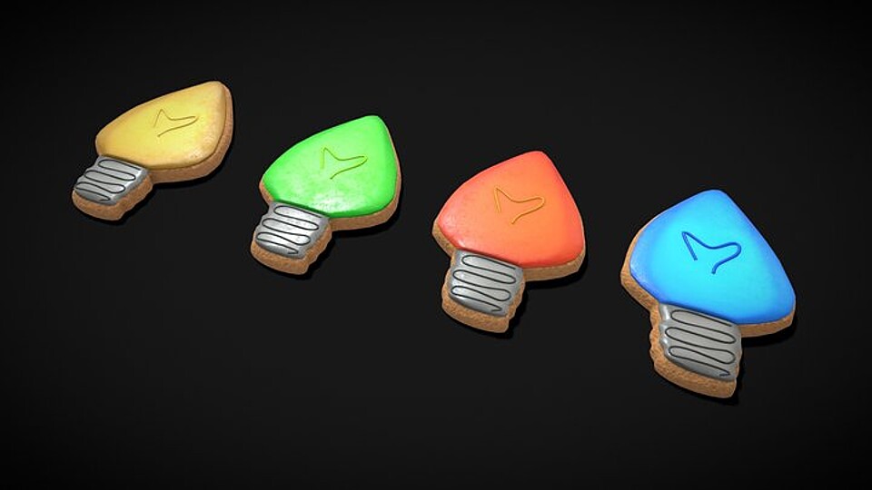Colored Light Bulb Christmas Cookies