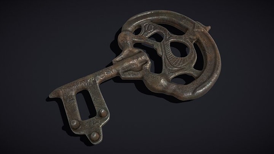 Medieval Rusting Iron Key