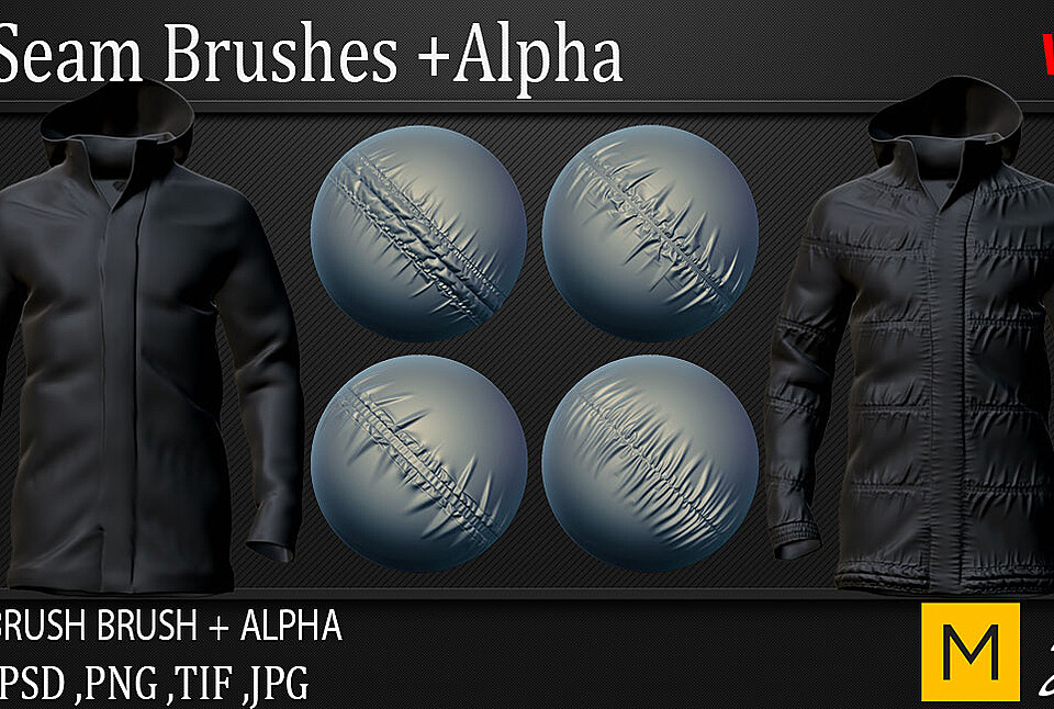 50 Seam Brushes + Alpha Vol_1