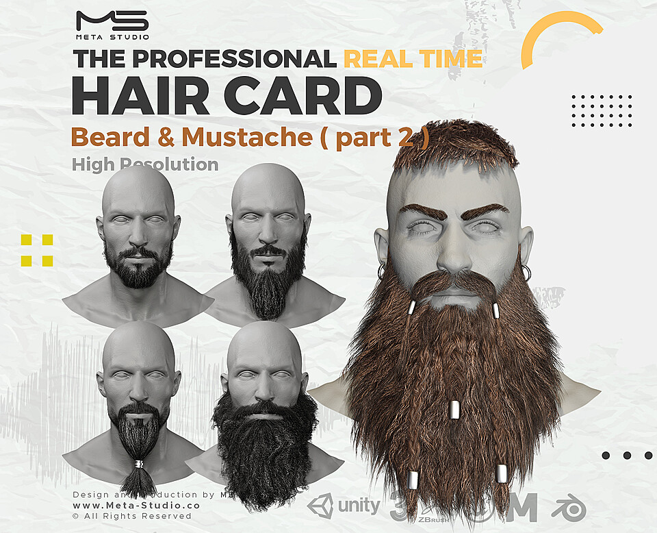 Beard and Mustache Part 2 - Realtime Hair card