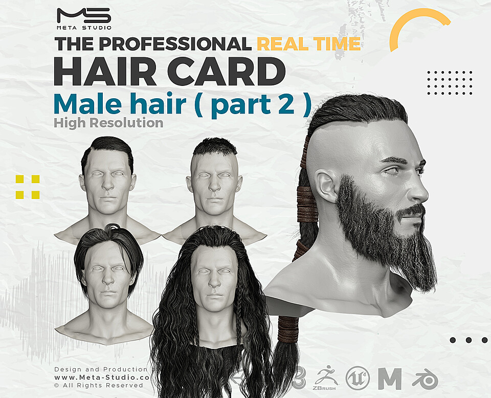 Male Hair Part 2 - Realtime Hair card