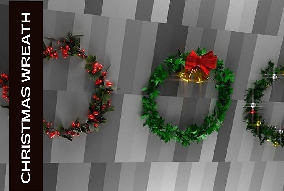 CHRISTMAS WREATH-RING Low-poly 3D model