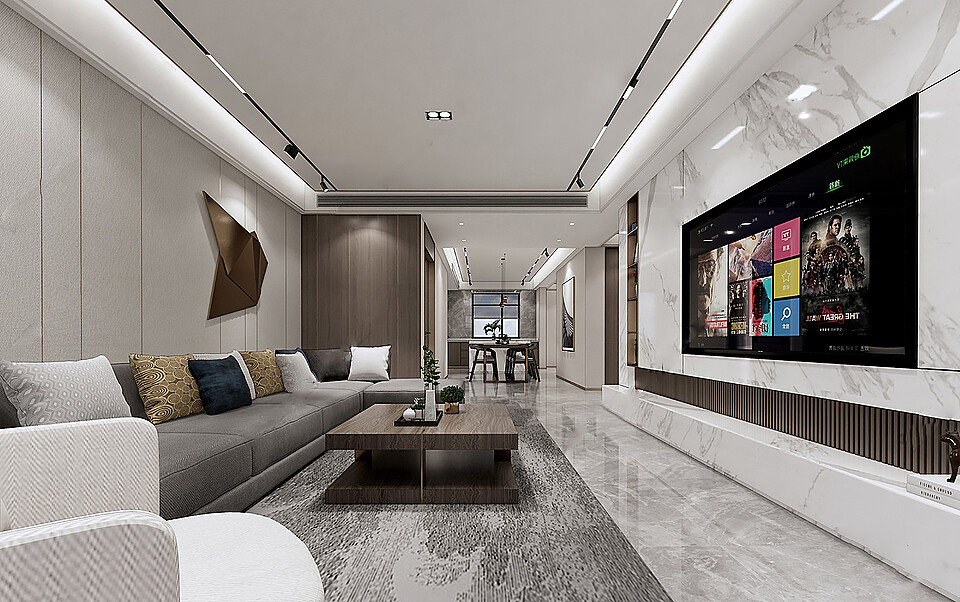 Modern apartment interior design Sketchup 0004