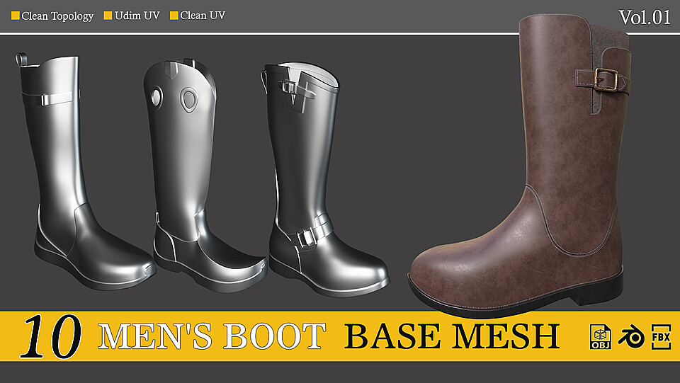 10 Base Mesh men's boot - vol-01