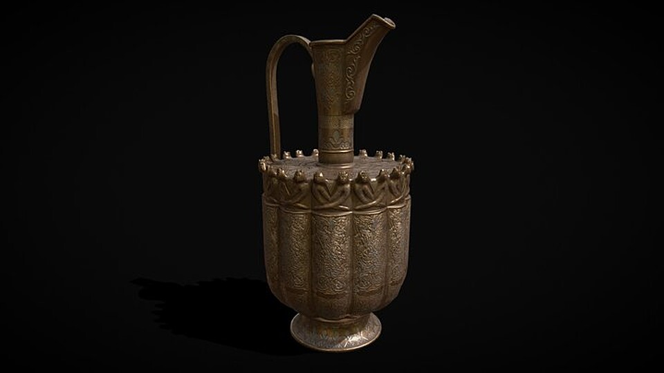Medieval Gold And Silver Wine Decanter