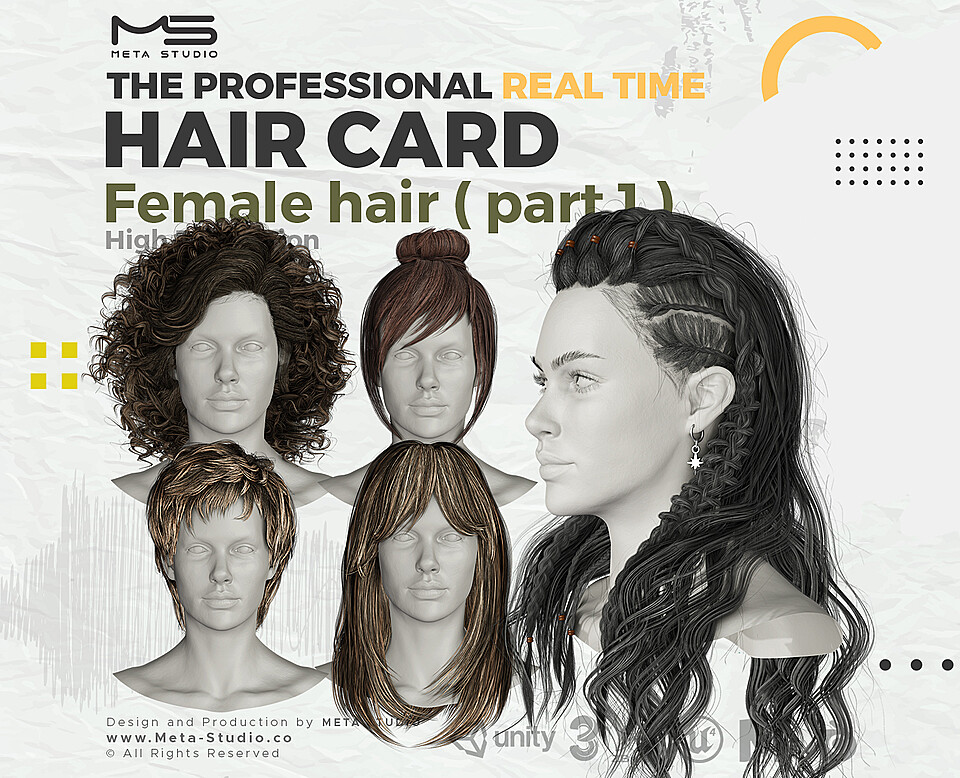 Female Hair Part 1 - Realtime Hair card