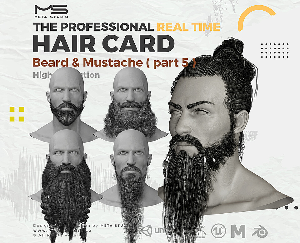 Beard and Mustache Part 5 - Realtime Hair card