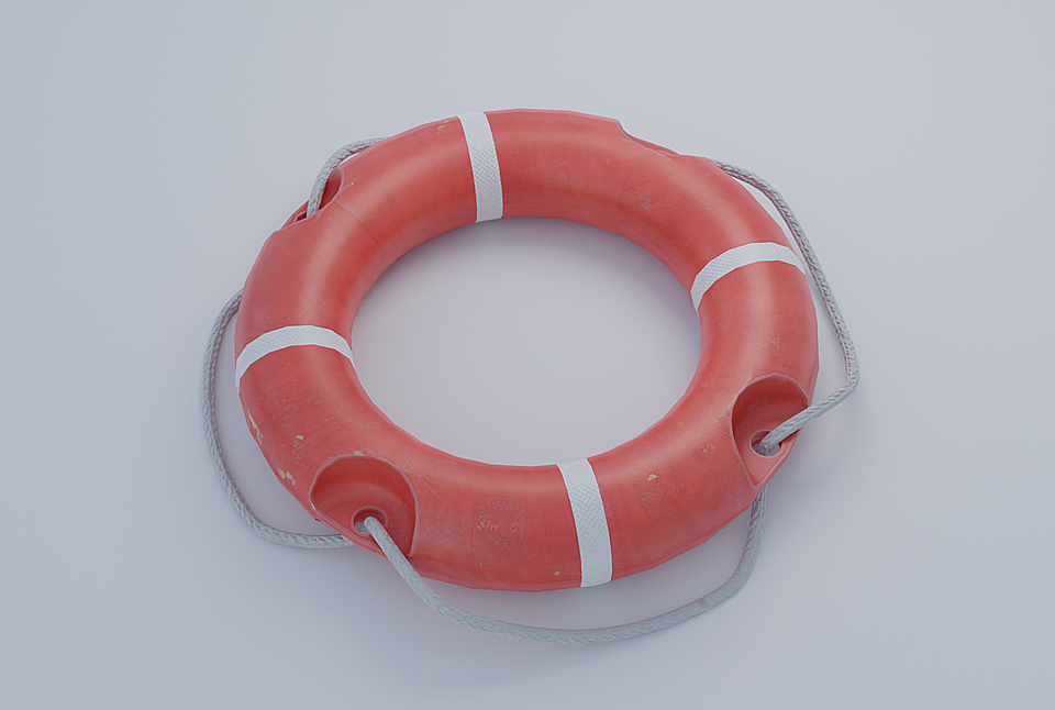 Life Preserver Tube Low-poly