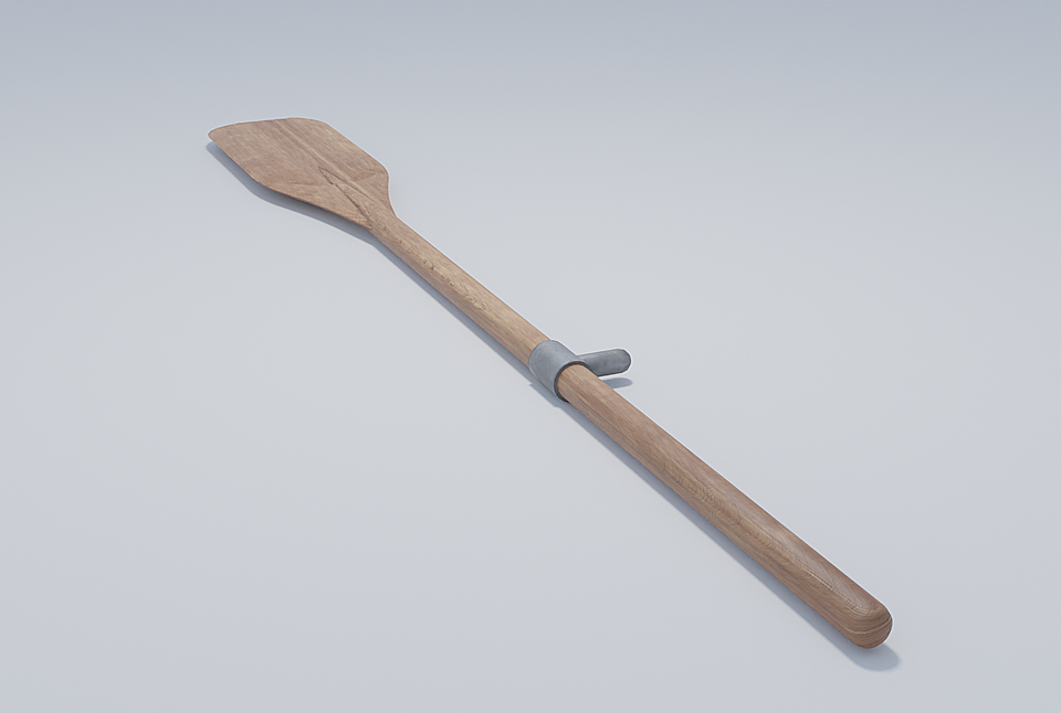 Wooden Oar 4K and 2K Low-poly