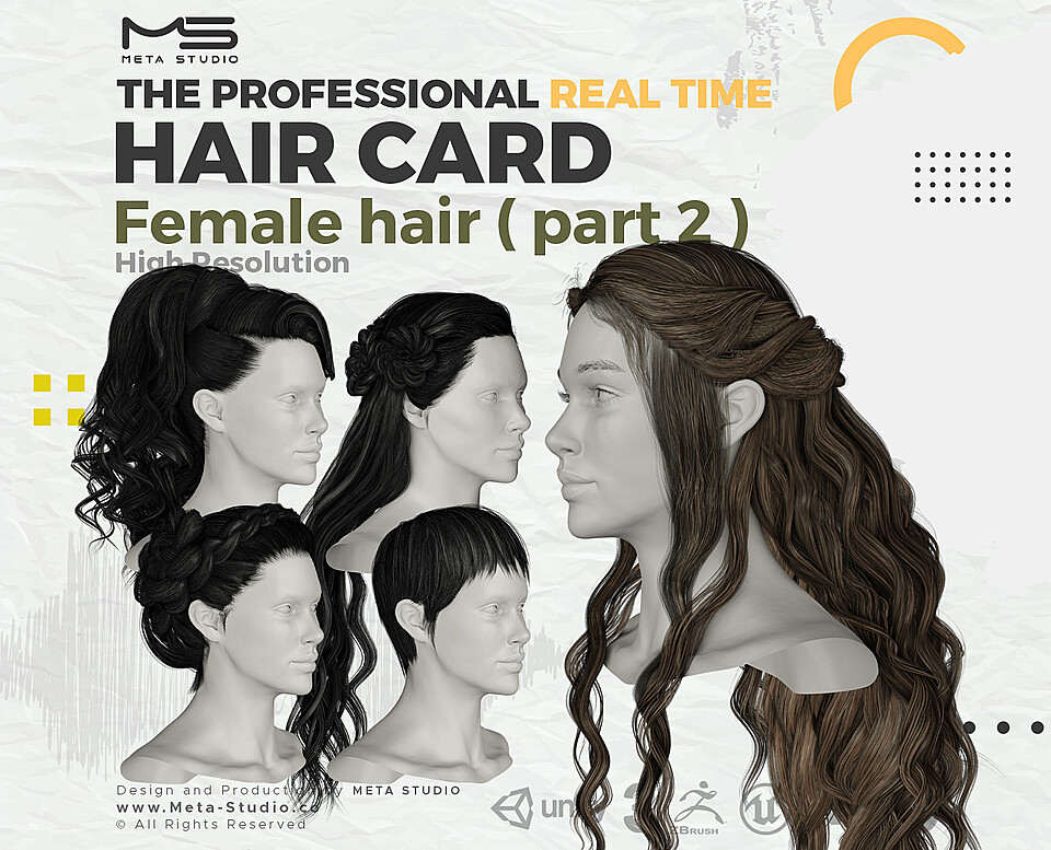 Female Hair Part 2 - Realtime Hair card