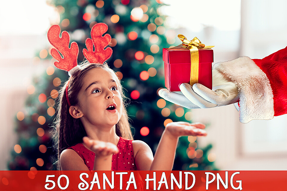 50 Christmas Overlays, Santa Claus Sleeve Glove