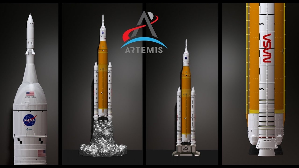 Artemis 1 Space Launch System take off - pedestal