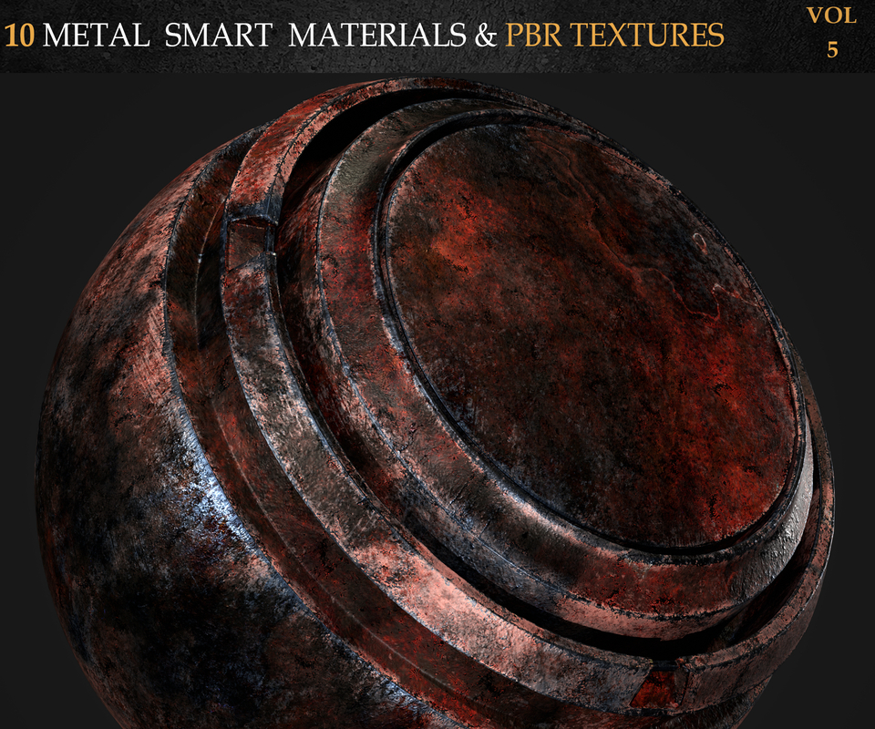 10 METAL SMART MATERIALS & PBR TEXTURES-VOL 5