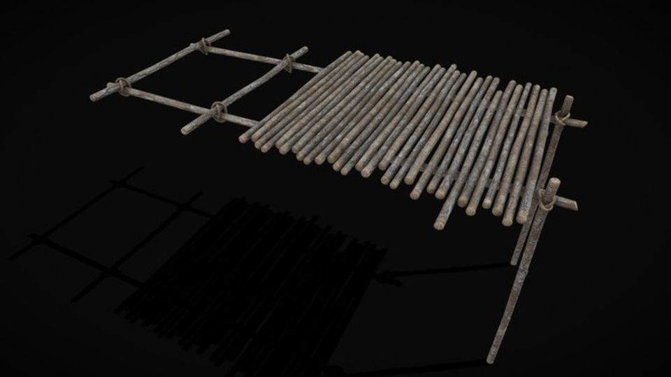 Primitive Tree Tied Fish Skinning Table