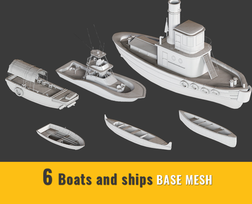 6 Boat and ships BASE MESH