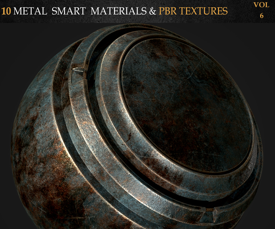 10 METAL SMART MATERIALS & PBR TEXTURES-VOL 6