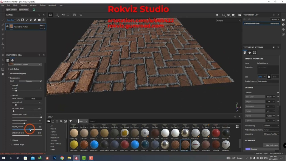 20 Modular brick Material Sbsar + 4k texture maps