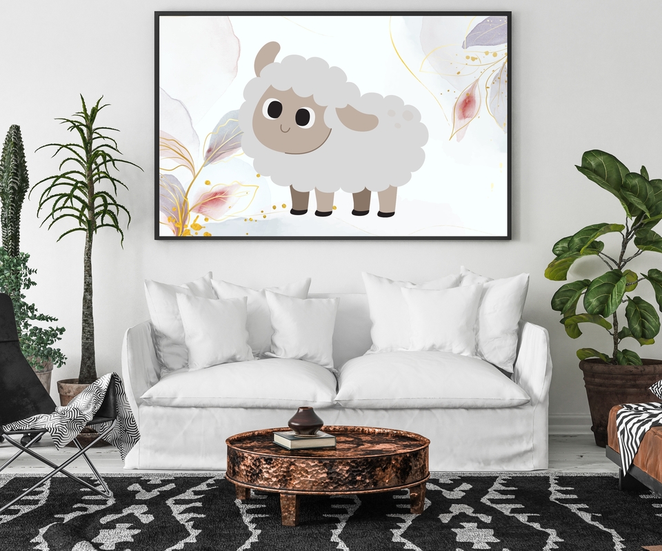 Baby Sheep Poster Wall Decor