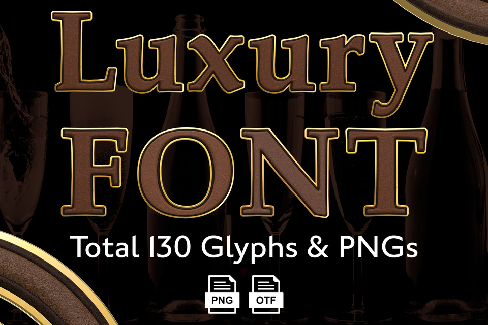 Luxury Color Bitmap Font & PNG Set