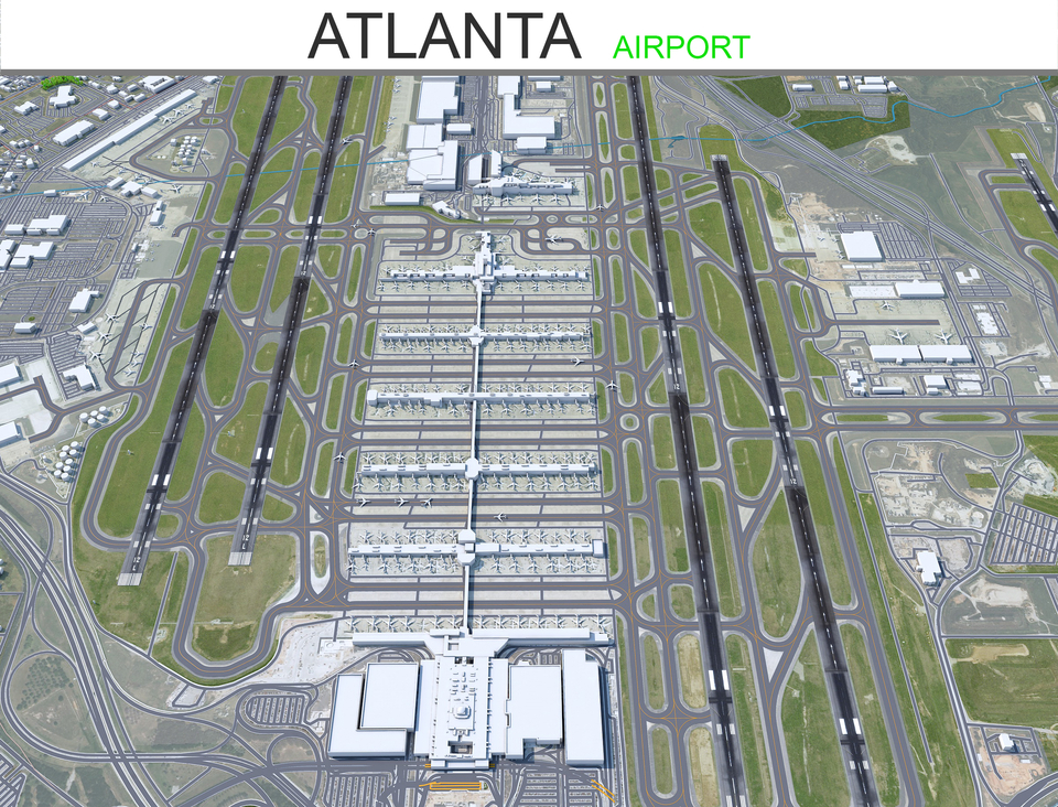 Atlanta airport 3d model