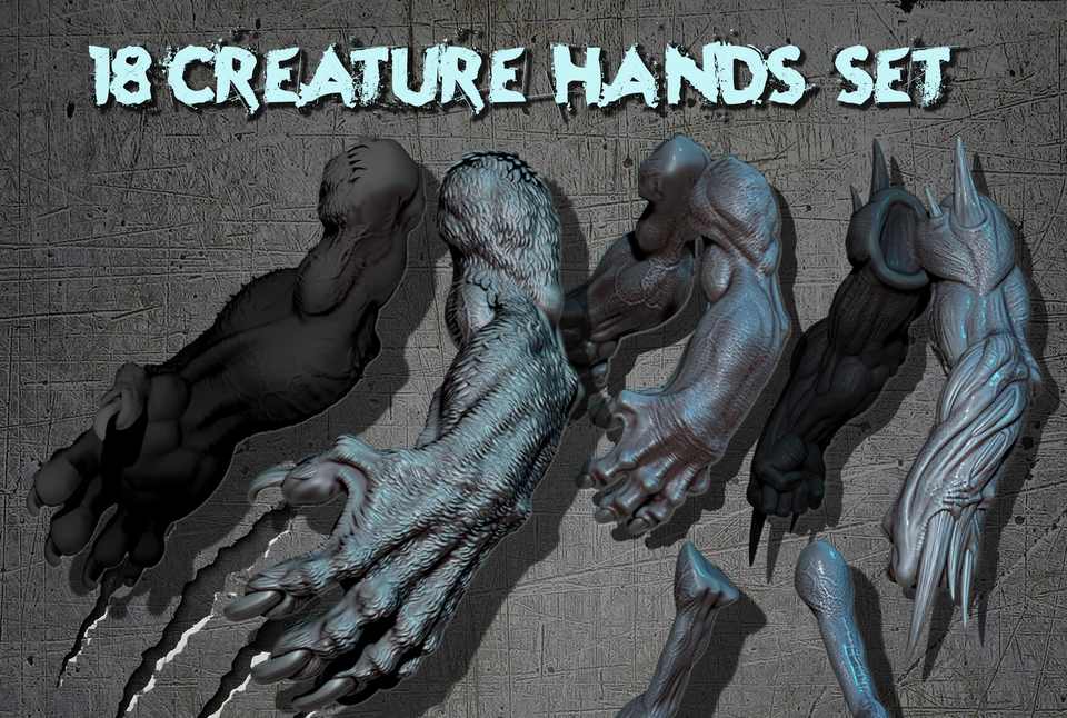 18 Creature Hands set