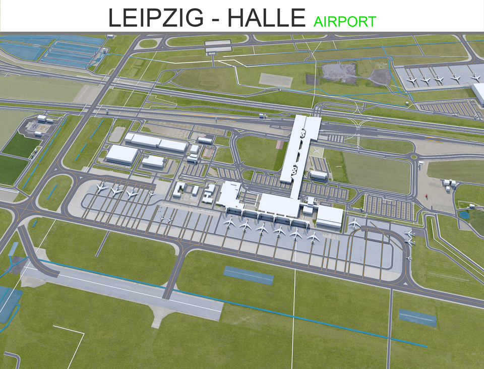 Leipzig - Halle Airport 3d model