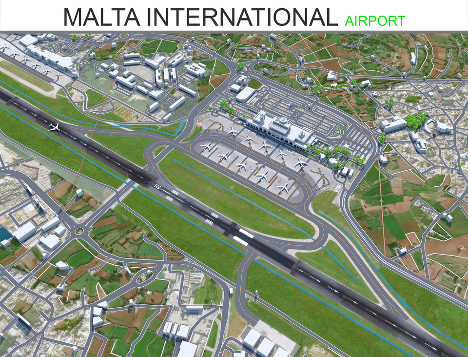 Malta International Airport 3d model