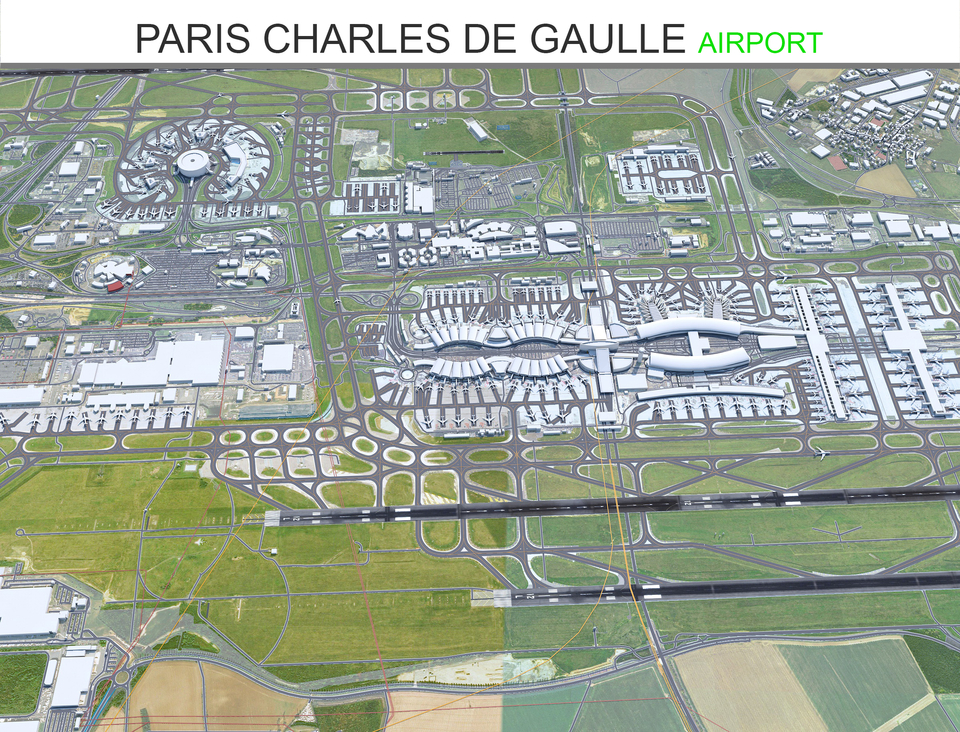 Paris Charles de Gaulle Airport 3d model