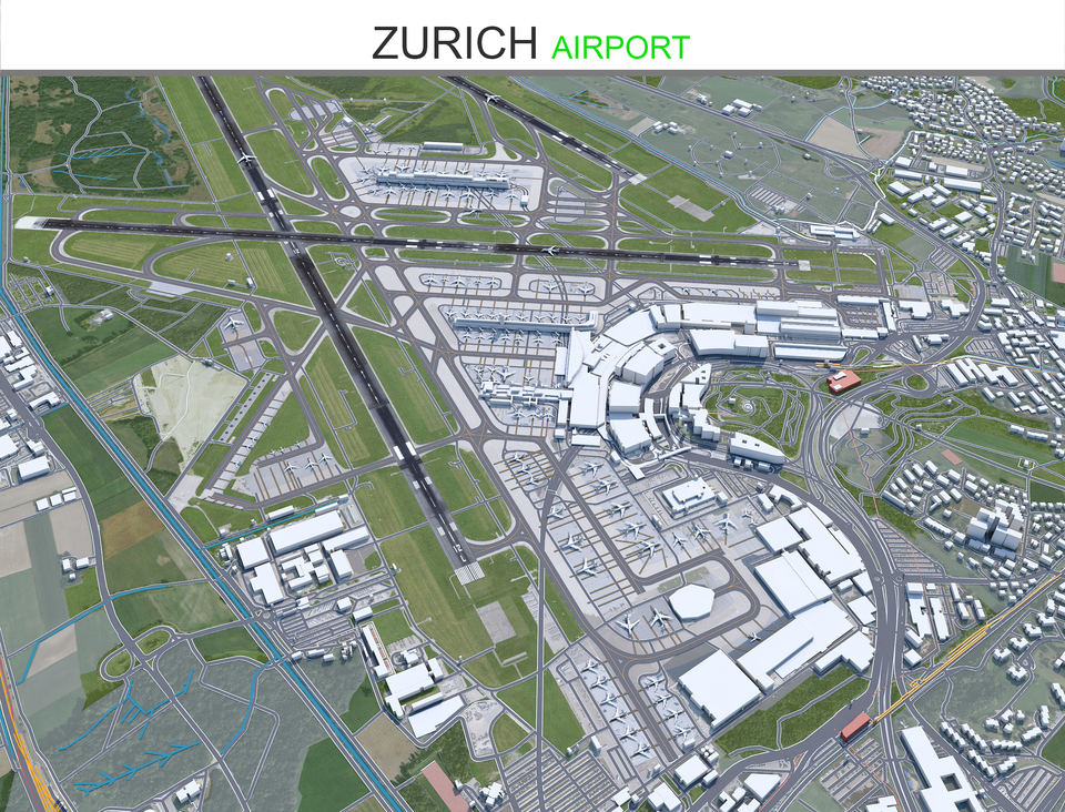 Zurich Airport 3d model