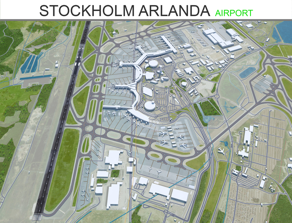 Stockholm Arlanda Airport 3d model