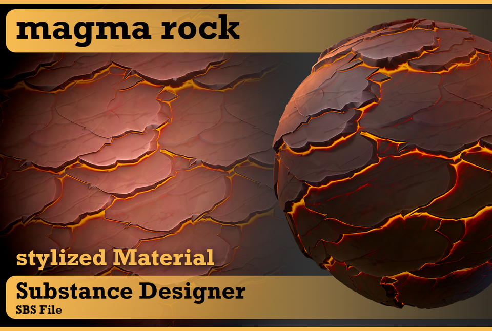 magma rock Stylized - VOL 01 - substance designer