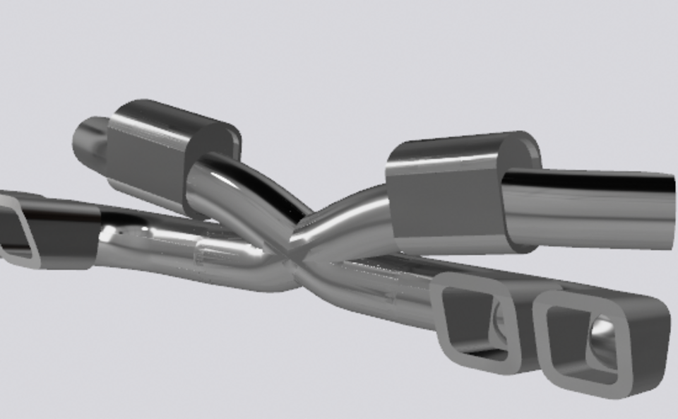 RC Drift Twin Exhaust System 1:10 Round Muffler