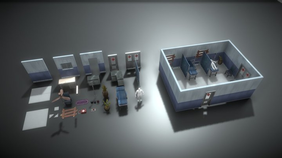 Medical Interior - 3D Low Poly Game Asset