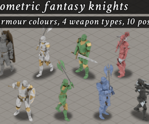 Chibi Crusader Knights 2D Game Character Sprite