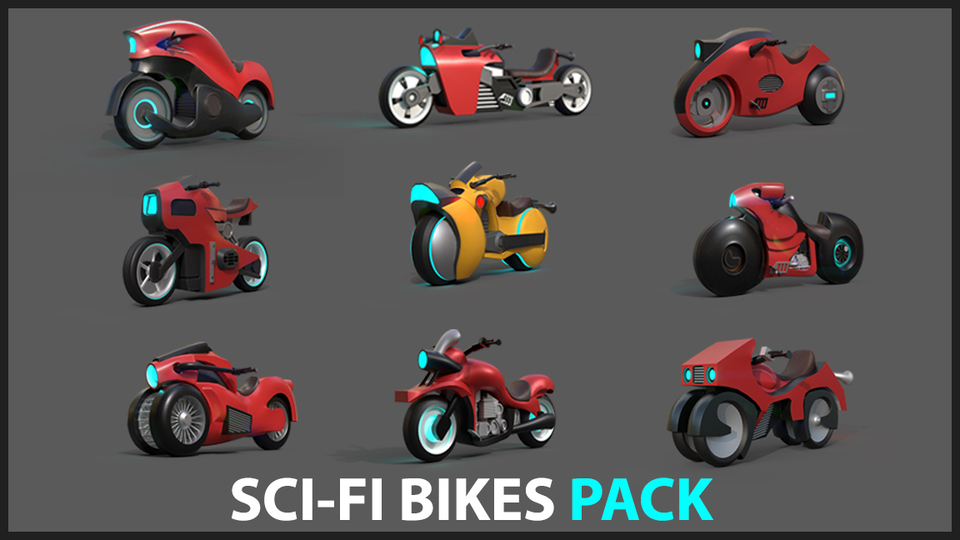 Sci-fi Bikes Pack Game Ready