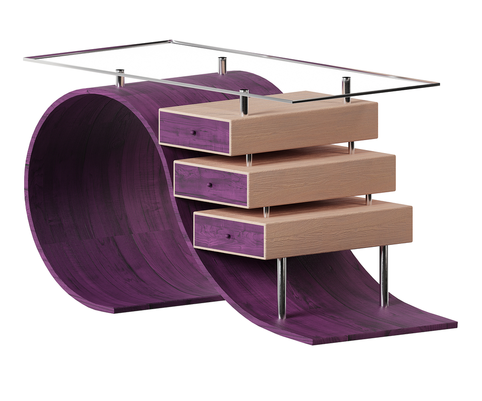 Designer curved table