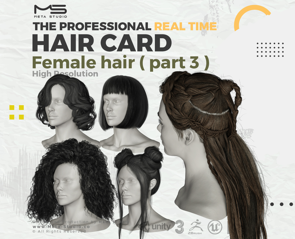 Female Hair Part 3 - Realtime Hair card