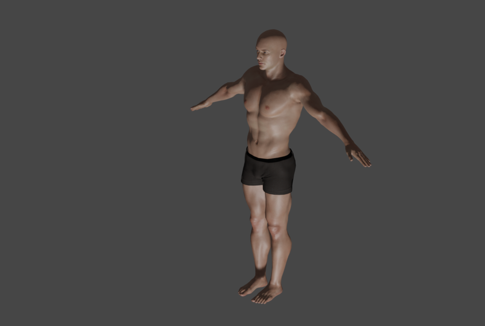 Male Base Mesh model with textures