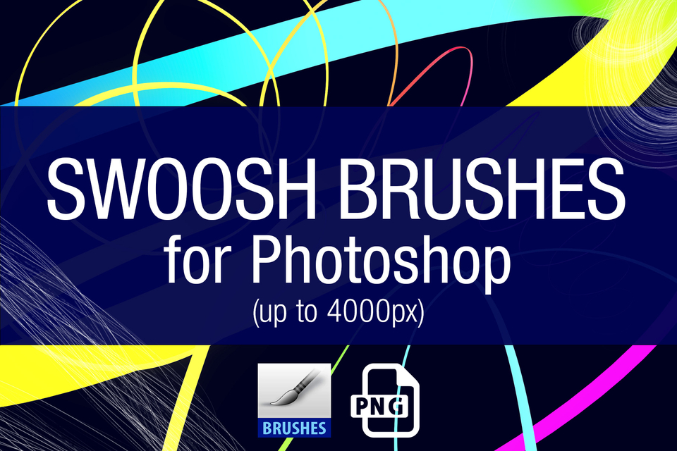 Swoosh Brushes for Photoshop and PNGs